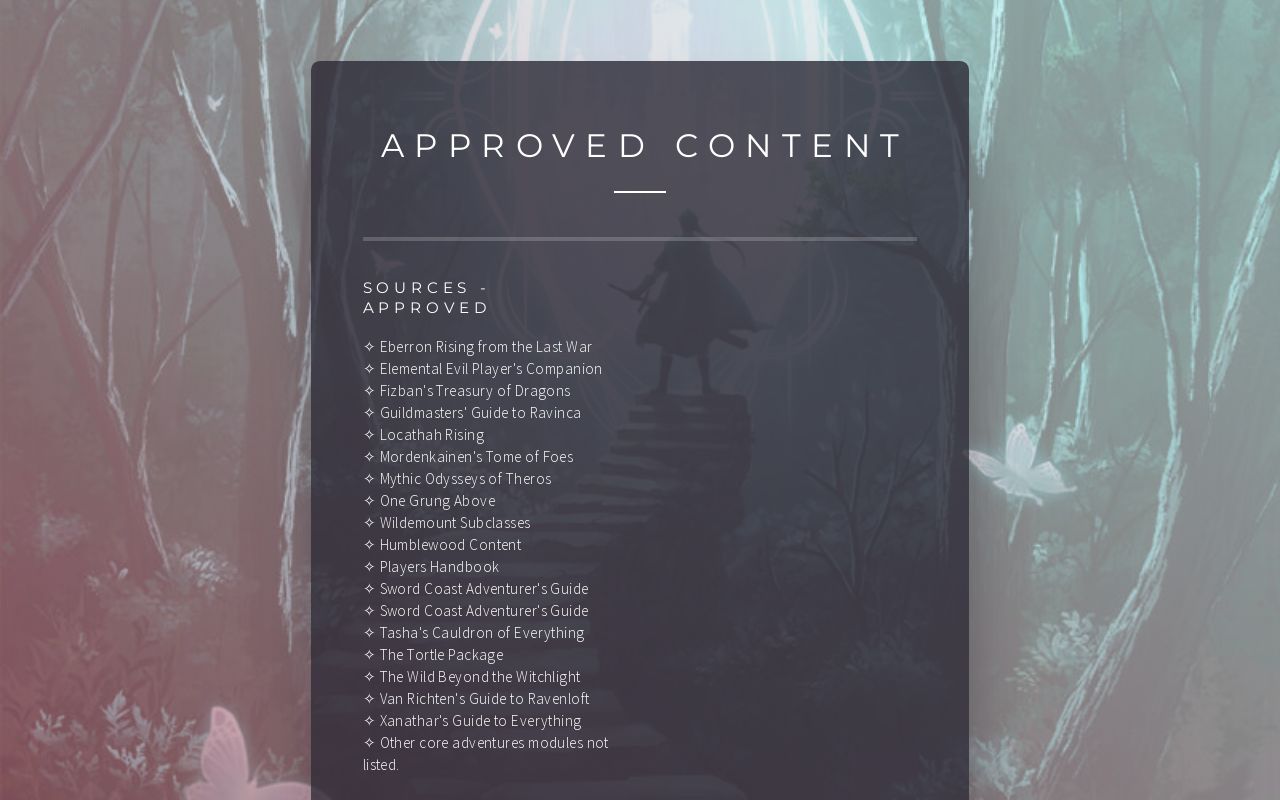 Enchanted Forest Approved Content
